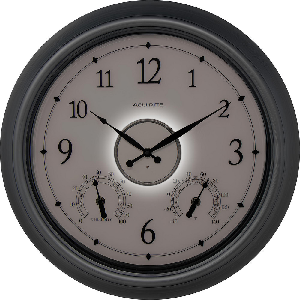 AcuRite - Clocks & Multi-Function Clocks: Analog, Pewter | MSC Direct