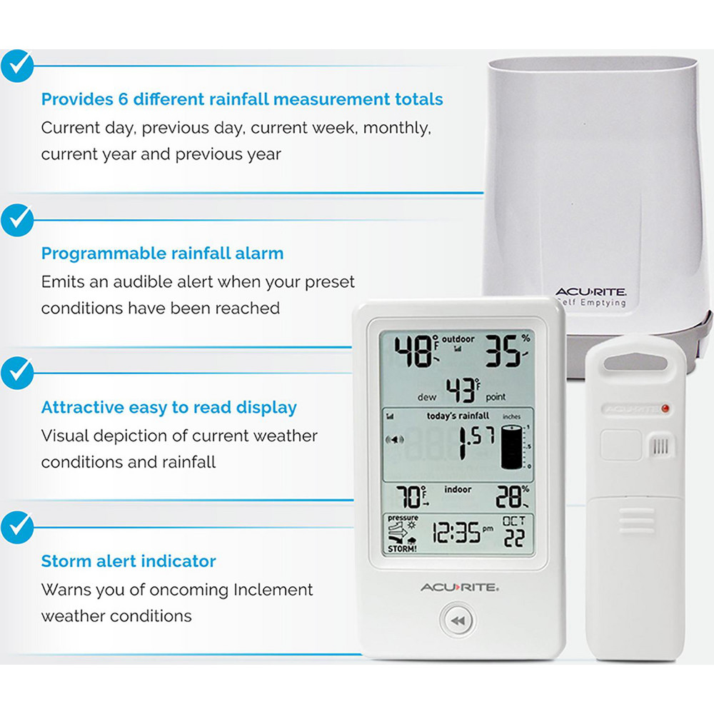 AcuRite - Rain Gauges: Thermometer: Yes; Magnifying: No | MSC Direct