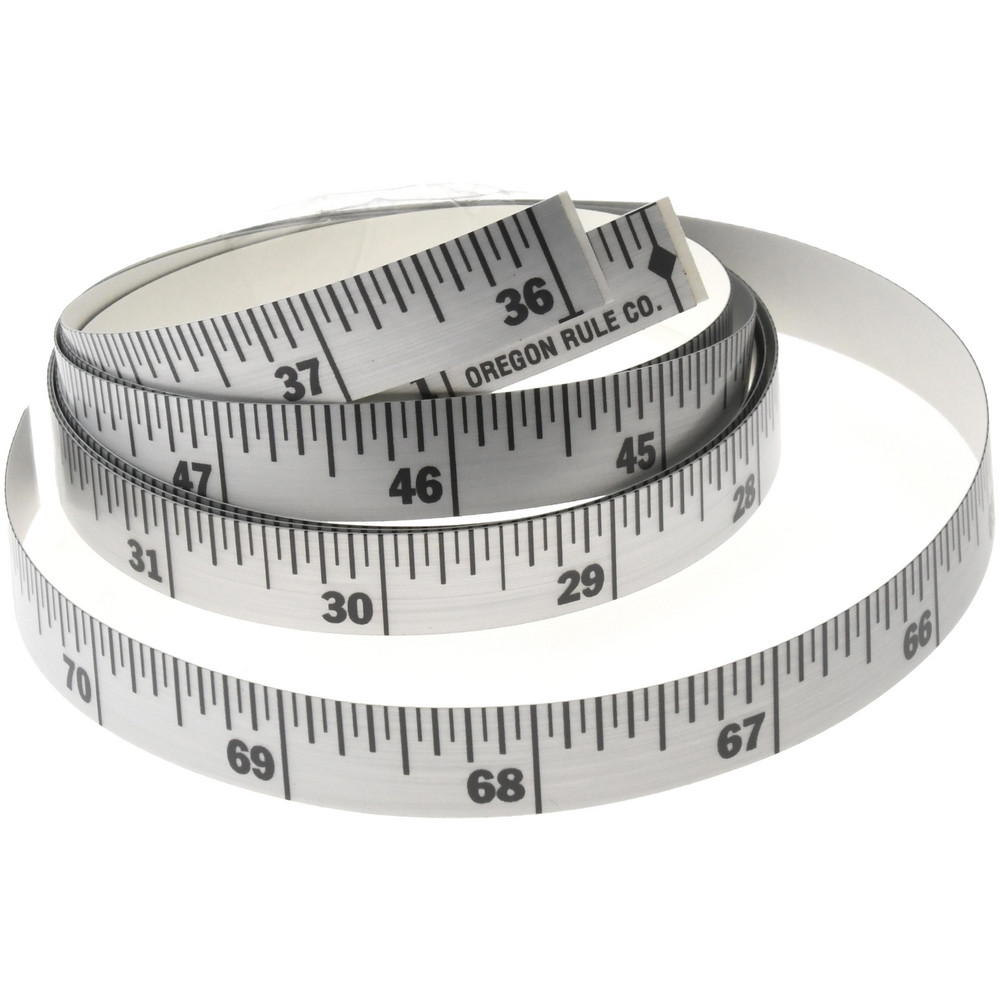 Made in USA - 6 Ft. Long x 1/2 Inch Wide, 1/16 Inch Graduation, Silver ...
