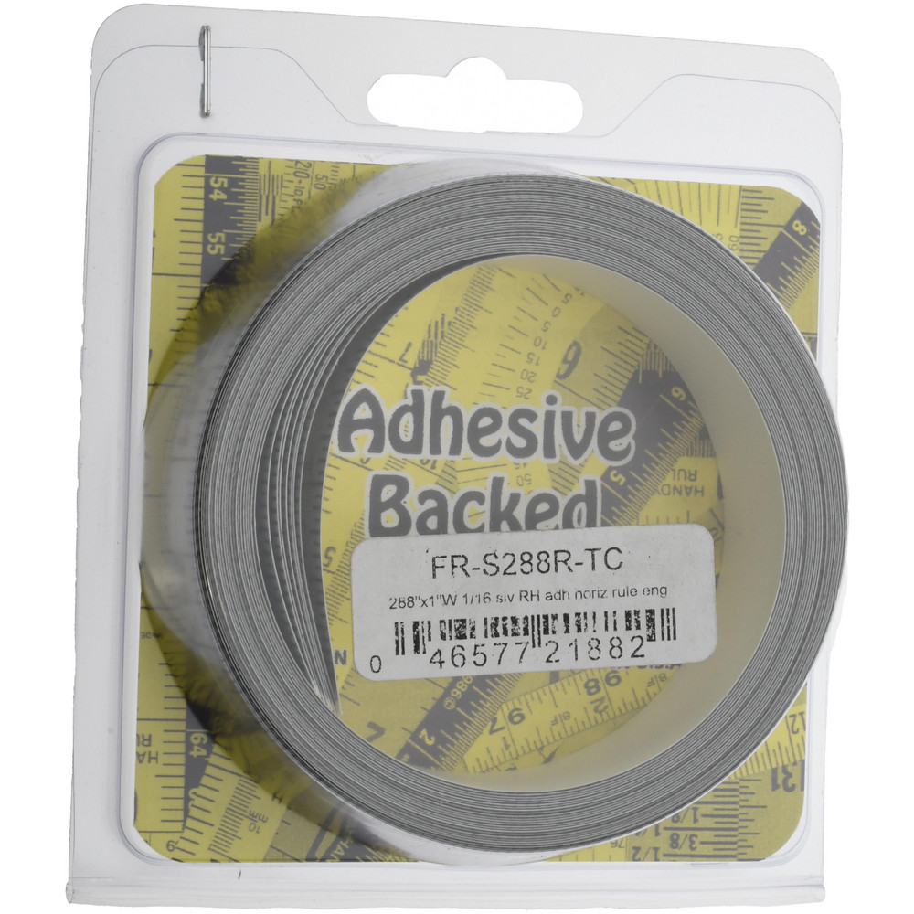 Made in USA - 24 Ft. Long x 1 Inch Wide, 1/16 Inch Graduation, Silver ...