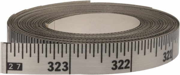 Made in USA - 30 Ft. Long x 1/2 Inch Wide, 1/16 Inch Graduation, Silver ...