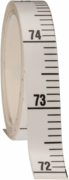 Made in USA - 9 Ft. Long x 1/2 Inch Wide, 1/10 Inch Graduation, White ...