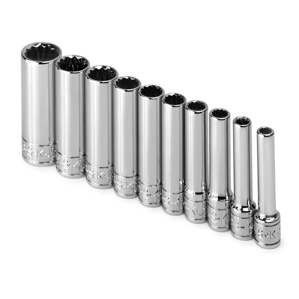 SK - Socket Set: Deep, 10 Pc, 1/4" Drive, 3/16 to 9/16" | MSC Direct