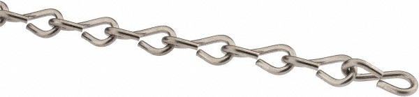 Value Collection - 0.08" Diam Stainless Steel Single Jack Chain ...