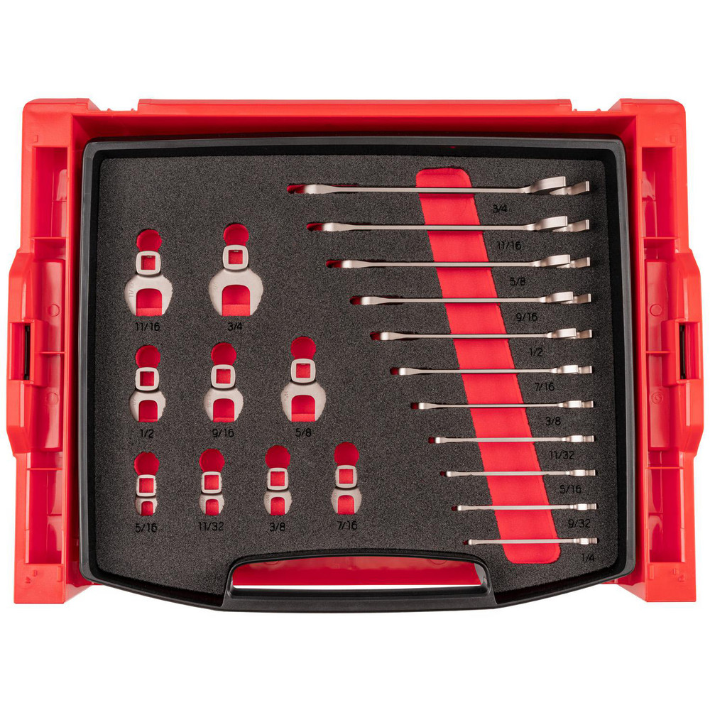 Tekton - Crowfoot Wrench Set: 20 Pc, 1/4-3/4 in Wrench, Inch | MSC Direct