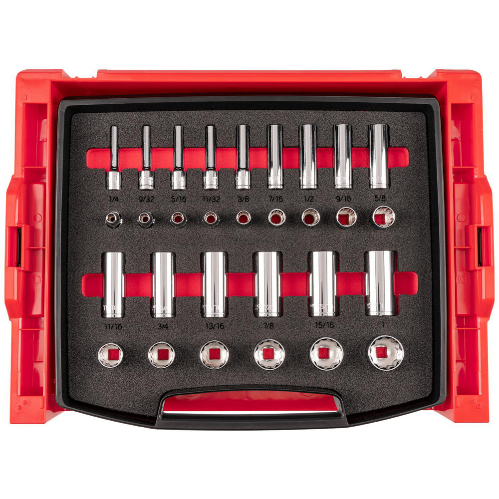 Tekton - Socket Set: 30 Pc, 3/8" Drive, 1/4 to 1" | MSC Direct