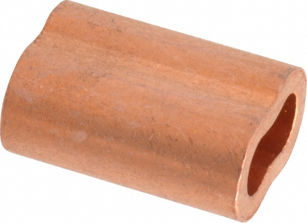 Value Collection - Wire Rope Compression Sleeve: 1/4" Rope Dia, Copper ...
