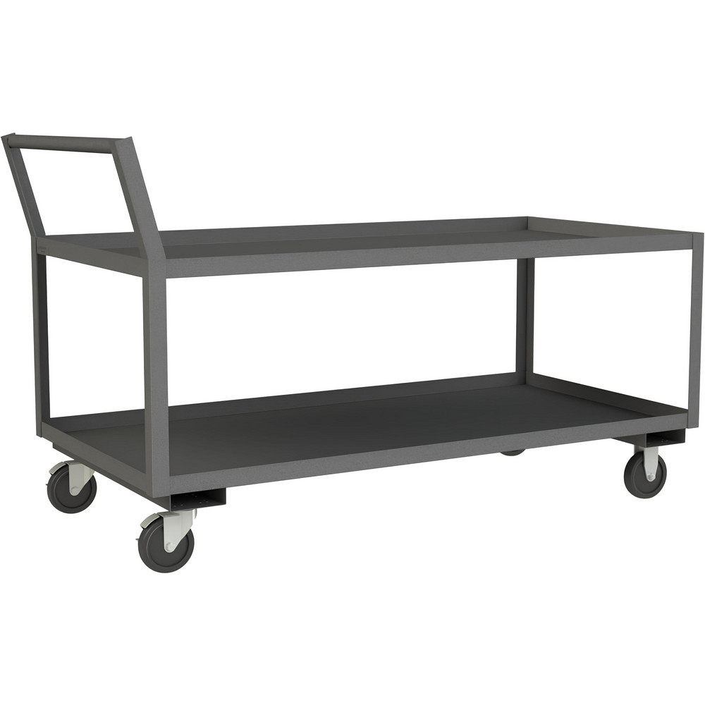 Durham - Low Deck Utility Cart: 63" Long, 30-1/4" Wide, Steel, 1200 lb ...