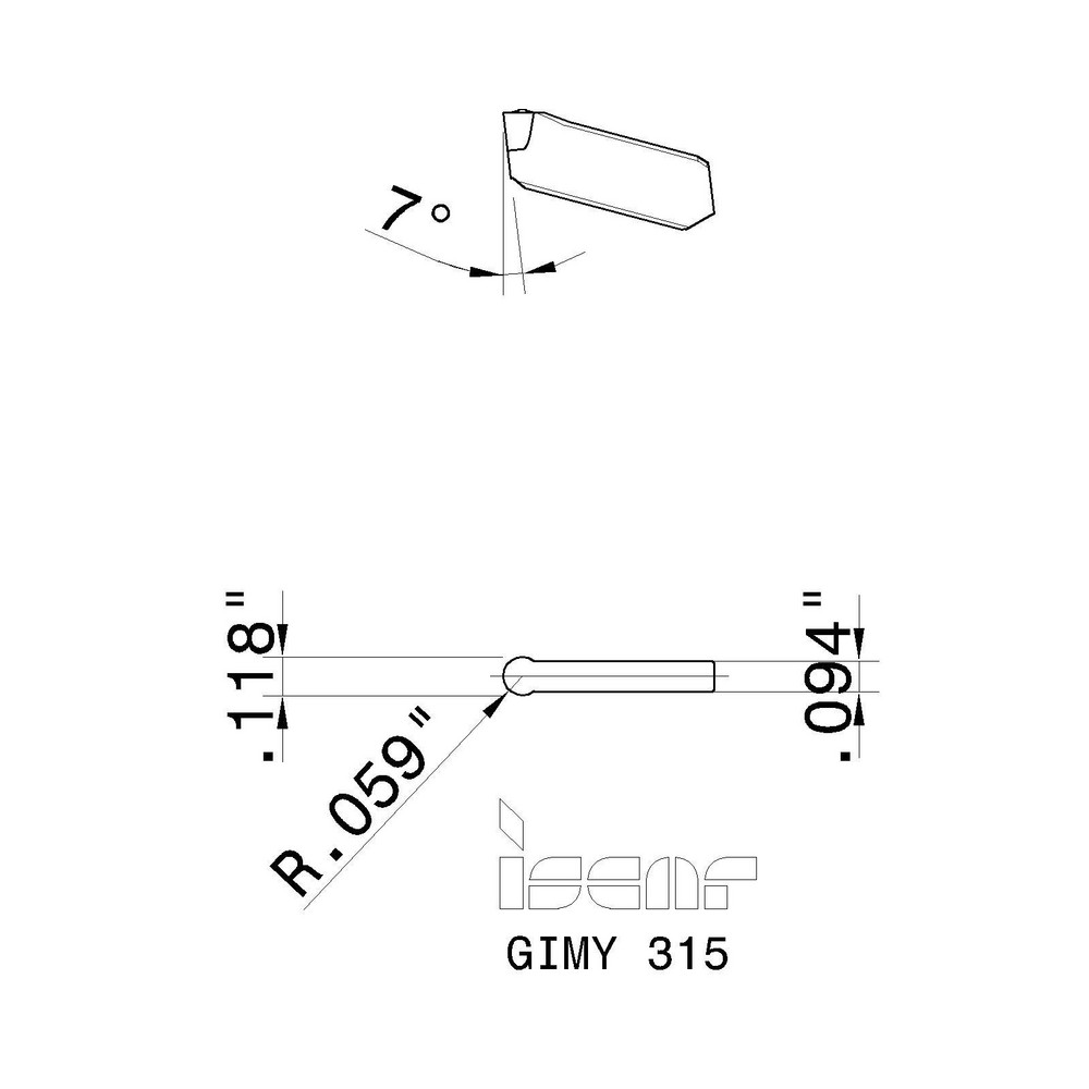 Iscar - Grooving Insert: GIMY 315 IC908 CBD, Carbide | MSC Direct