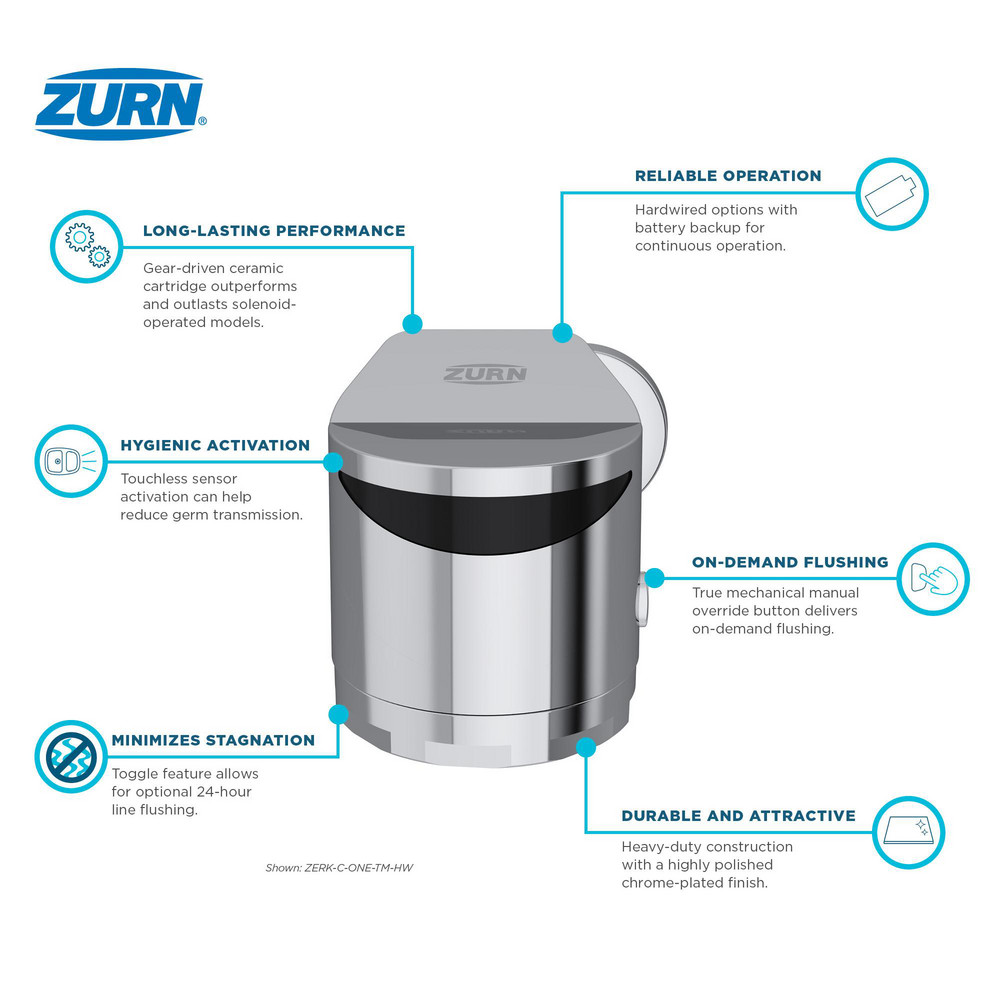 Zurn - Automatic Flush Valves: Valve Type: Water Closet; Flush Style ...