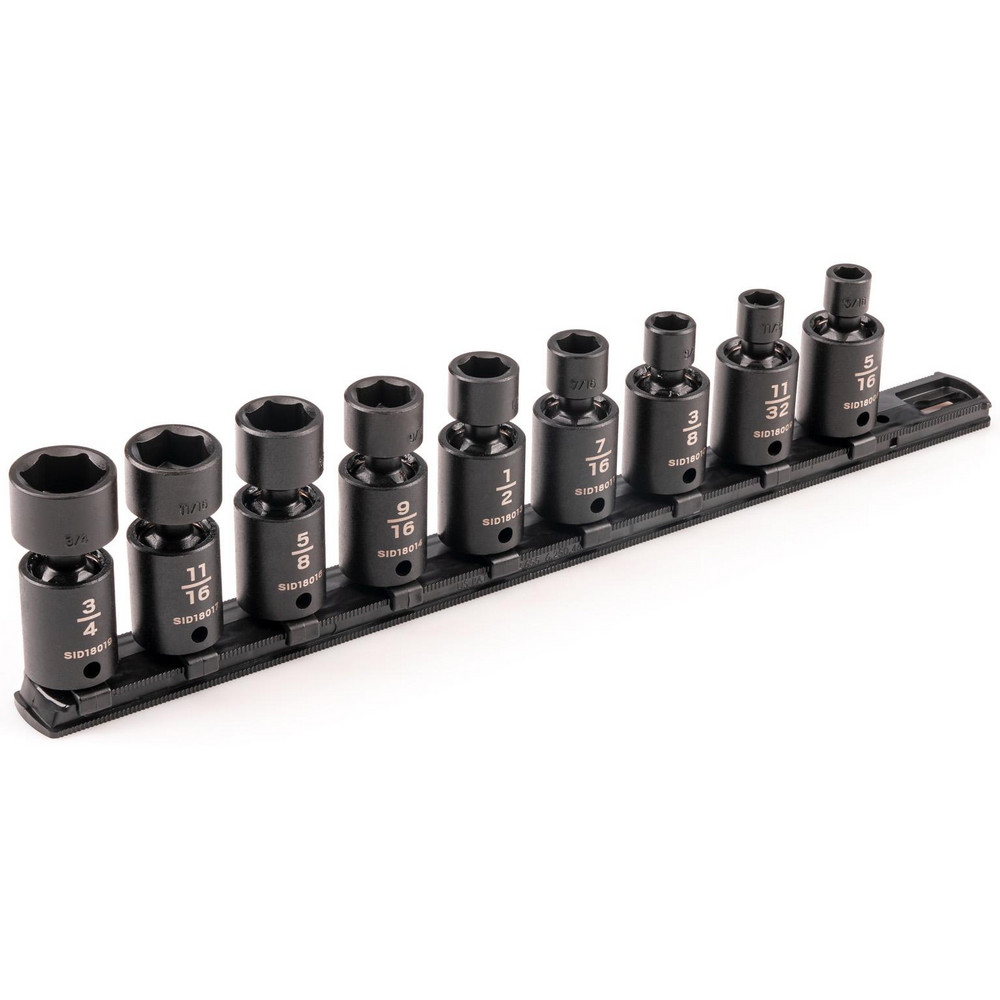 Tekton - Socket Set: Universal Joint & Socket Set, 9 Pc, 3/8 in" Drive ...