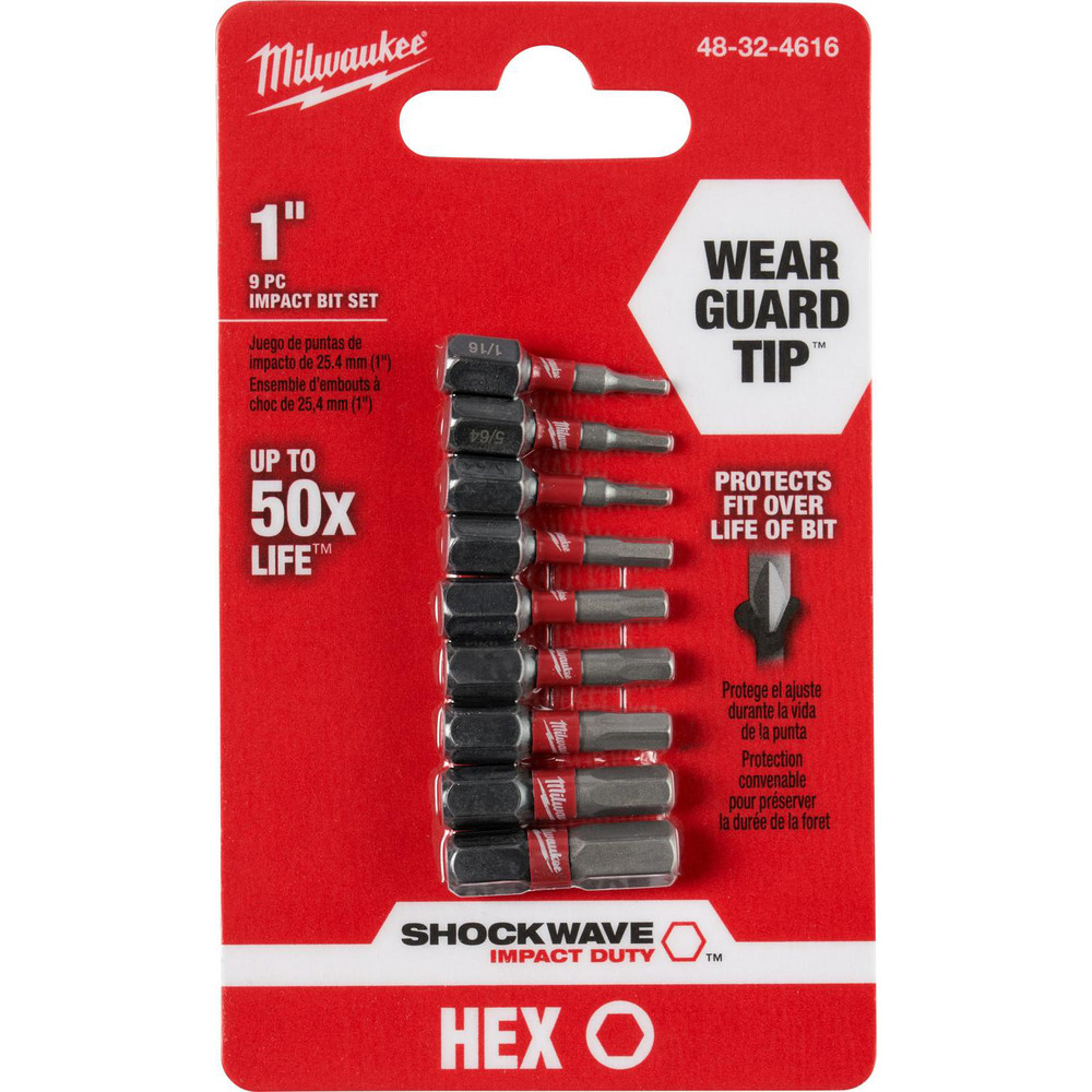 Milwaukee Tool - Screwdriver Bit Sets: Set Type: Insert Hex Bit Set ...