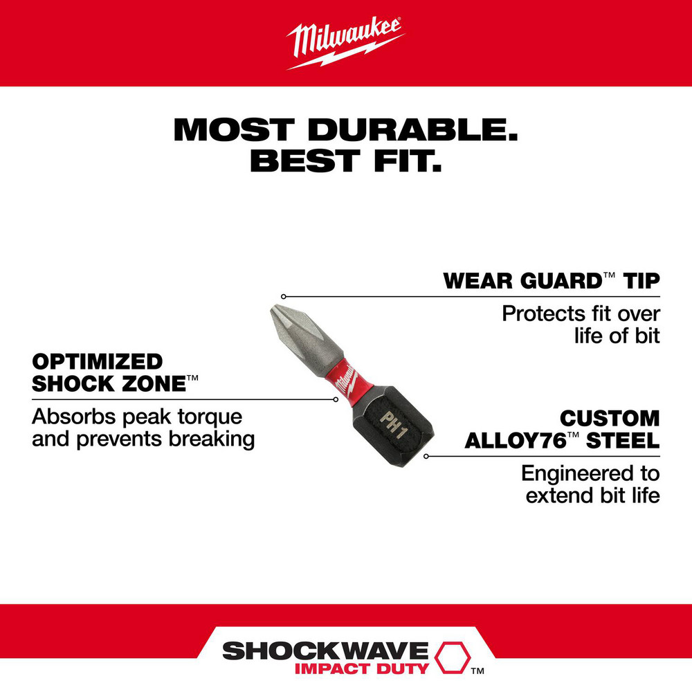 Milwaukee Tool - Screwdriver Bit Sets: Set Type: Insert Hex Bit Set ...