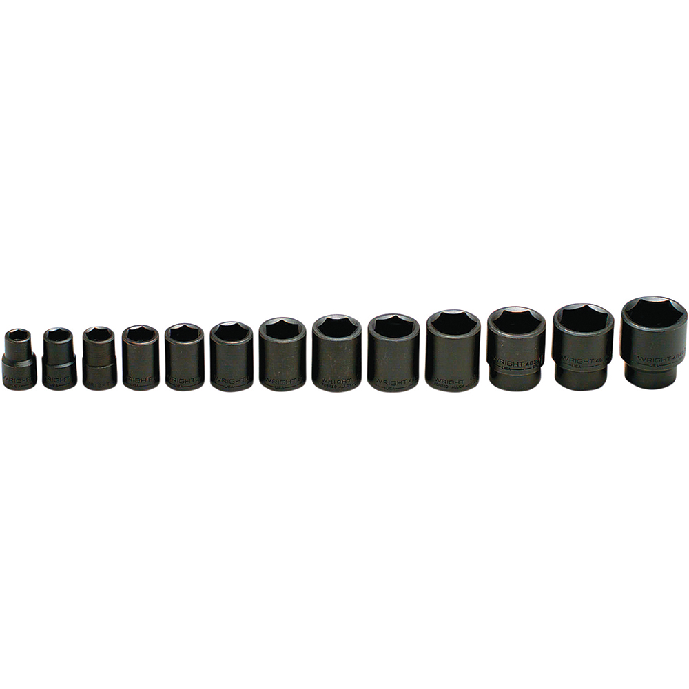 Wright Tool & Forge - Socket Set: Impact, 13 Pc, 1/2" Drive, 7/16 to 1 ...
