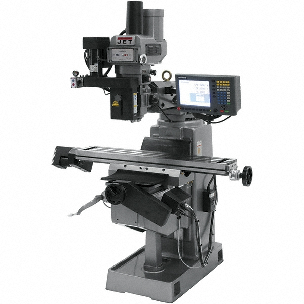 Jet - 9" x 49" Knee Milling Machine: 3.00 hp, Variable Speed Pulley ...