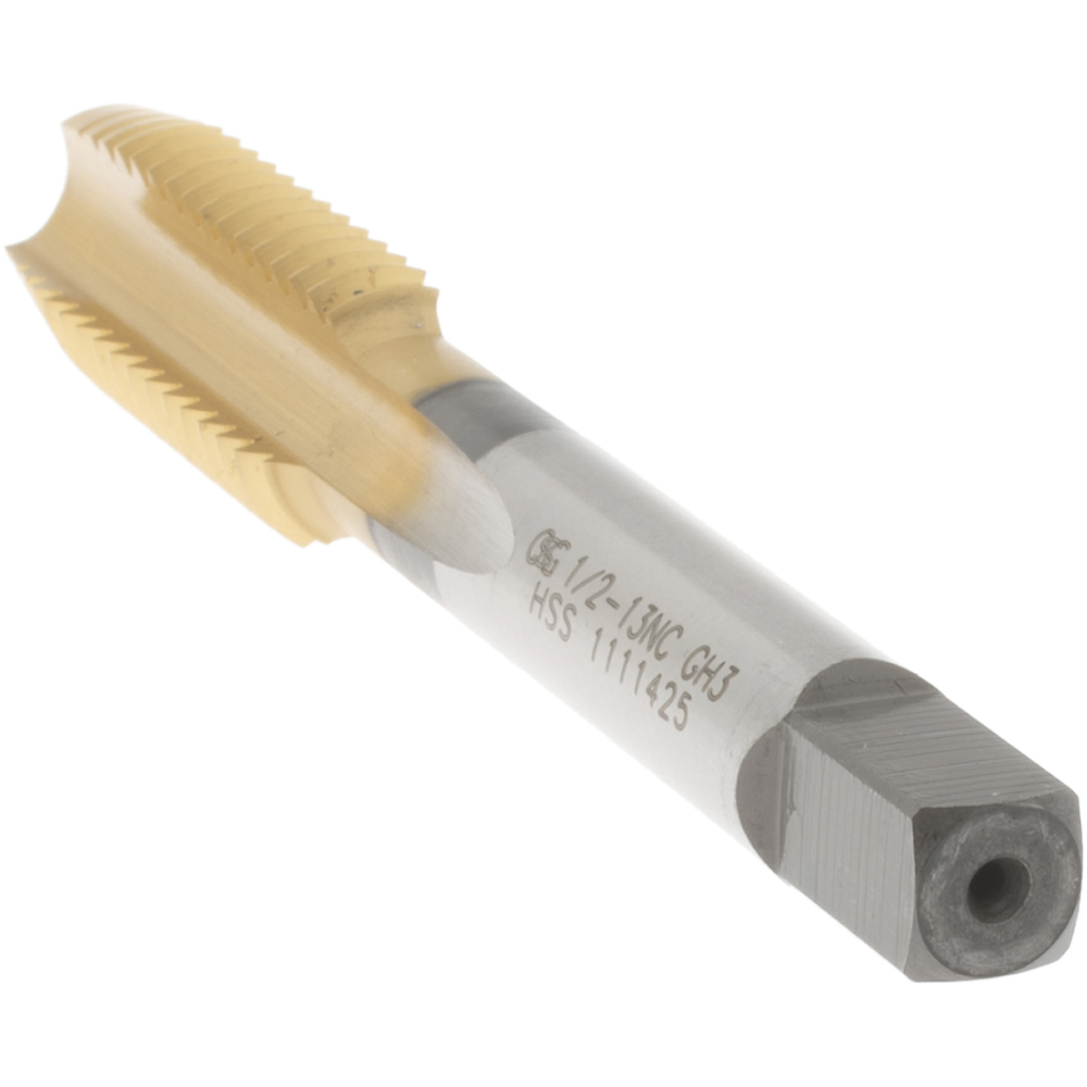 OSG - Straight Flute Tap: 1/2-13 UNC, 3 Flute, Plug Chamfer, 3B Class ...