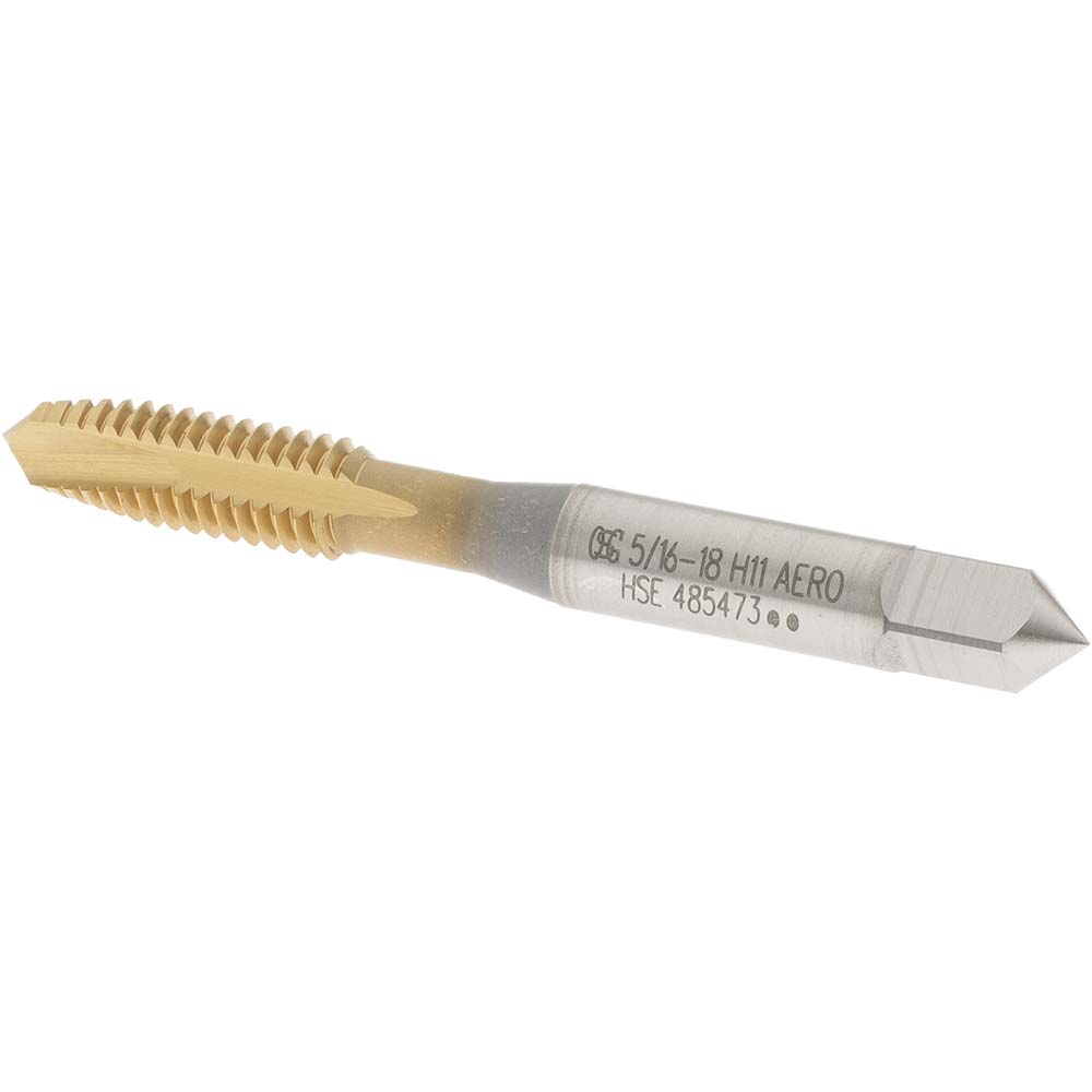 OSG - Spiral Point Tap: 5/16-18 UNC, 3 Flutes, Plug Chamfer, HSS-E-PM ...