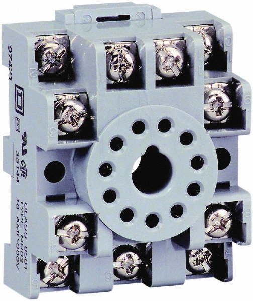 Square D - 11 Pins, 300 VAC, 5, 10 and 16 Amp, Octal Relay Socket ...