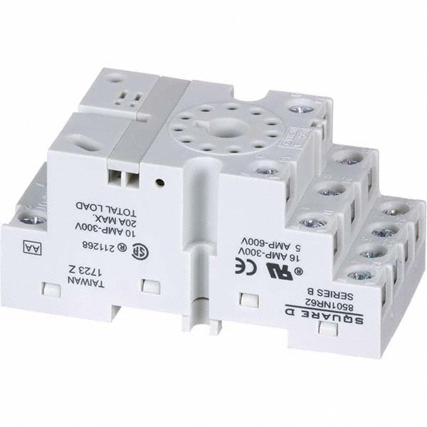 Square D - 11 Pins, 300 VAC, 5, 10 and 16 Amp, Octal Relay Socket ...
