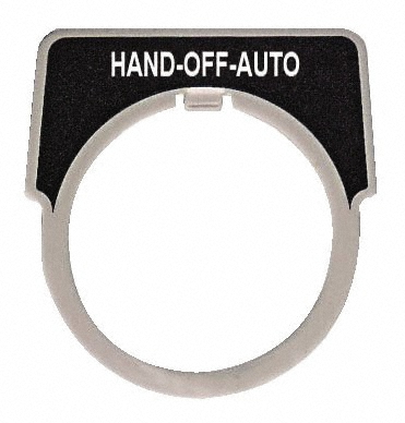 Square D - Half Round, Aluminum Legend Plate - Hand-Off-Auto | MSC Direct