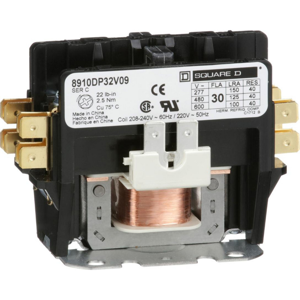 Square D - 2 Pole, 30 Amp Inductive Load, 208 to 240 Coil VAC at 60 Hz ...