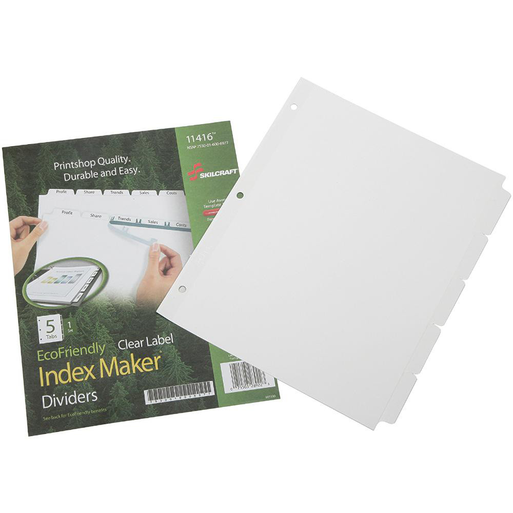 AbilityOne - 5 TAB SET WHT INDEX DIVIDERS | MSC Direct