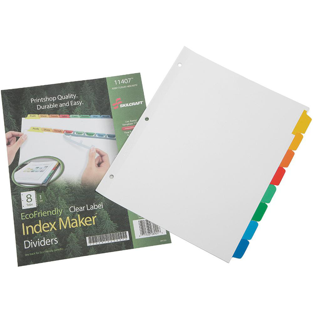 AbilityOne - 8.5X11"8 TAB MULTI-CLR INDEX DIVIDERS | MSC Direct
