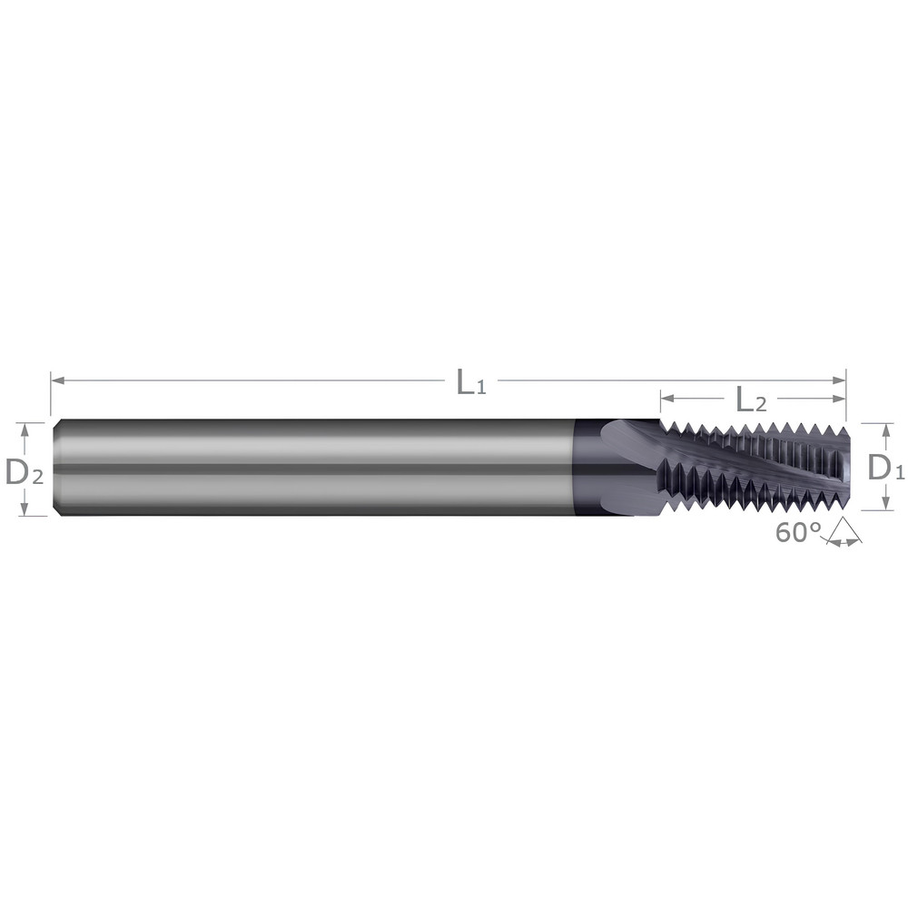 Harvey Tool - Helical Flute Thread Mill: 1/16-271/8-27, Internal ...