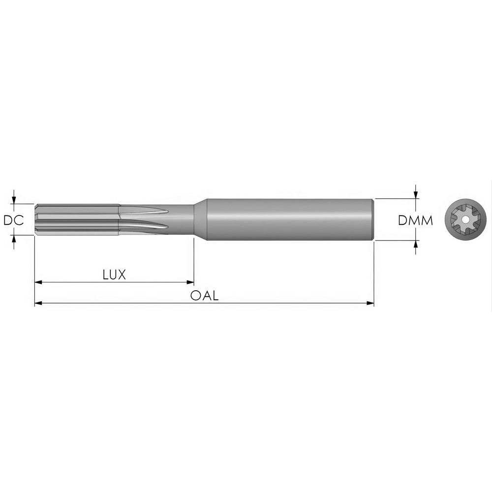 Seco - Chucking Reamer: 0.3142" Dia, 2.9528" OAL, 1.5945" Flute Length ...