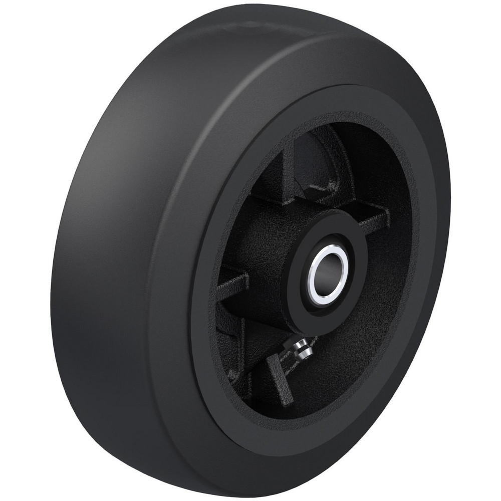 Pegasus - Rigid & Swivel Caster Wheel: Rubber, 4" Dia, 2" Wide, 1/2 ...