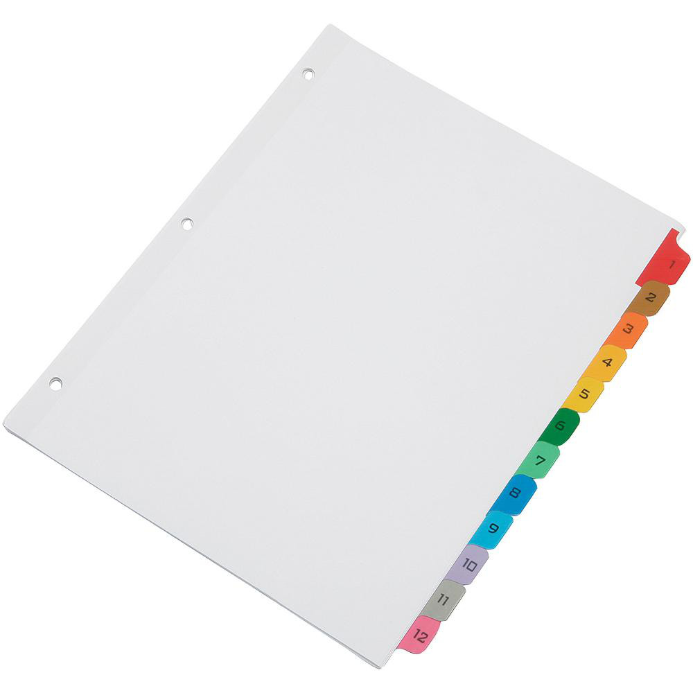 AbilityOne - 1-12 MULTICOLOR NUMERICAL TABS | MSC Direct