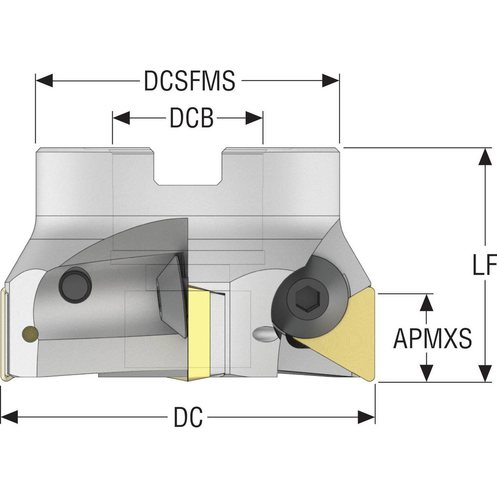 Seco - 100mm Cut Dia, 40mm Arbor Hole Dia, 20mm Max Depth, Indexable ...