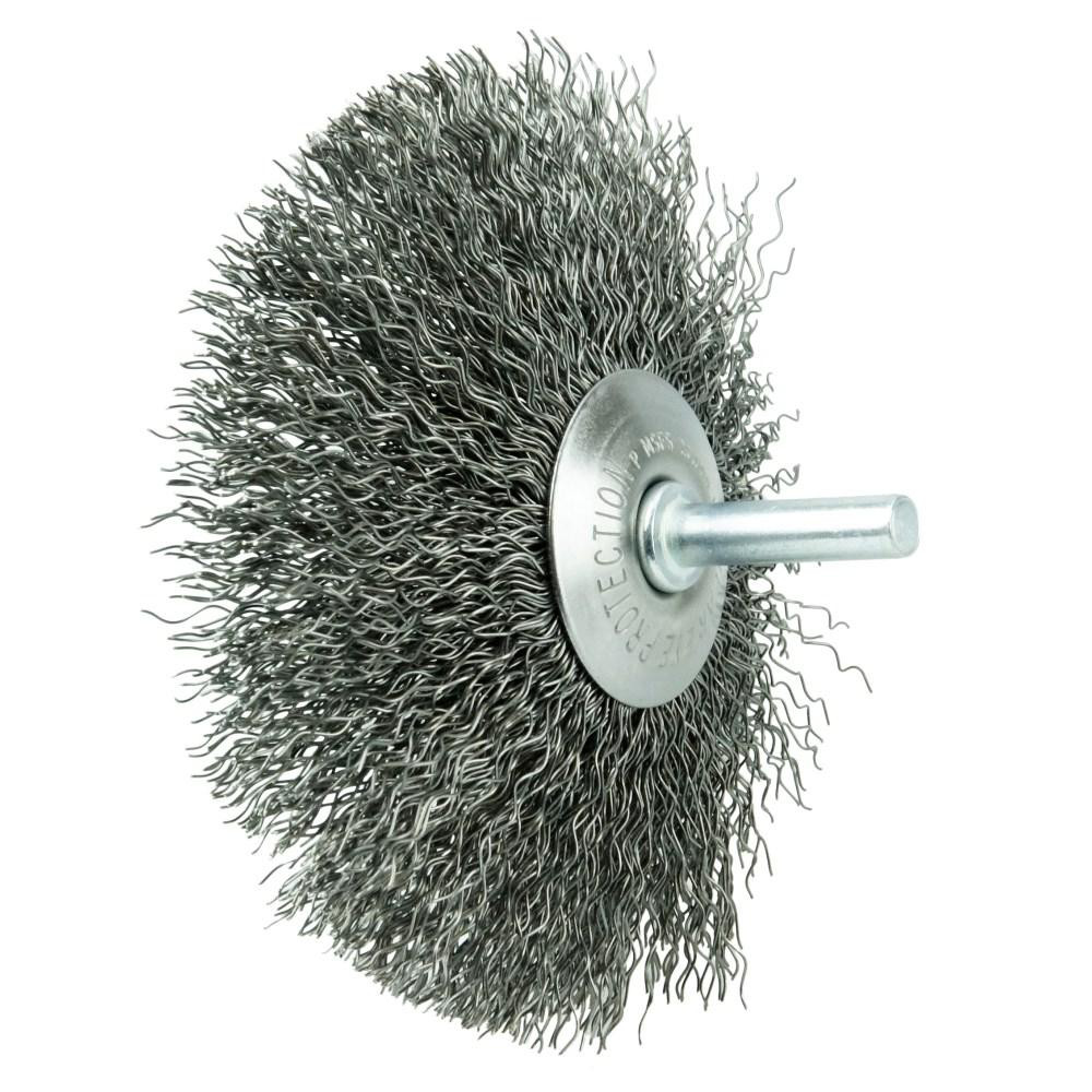 Weiler - Wheel Brush: 4" Wheel Dia, 9/16" Face Width, 0.0140" Wire Dia ...