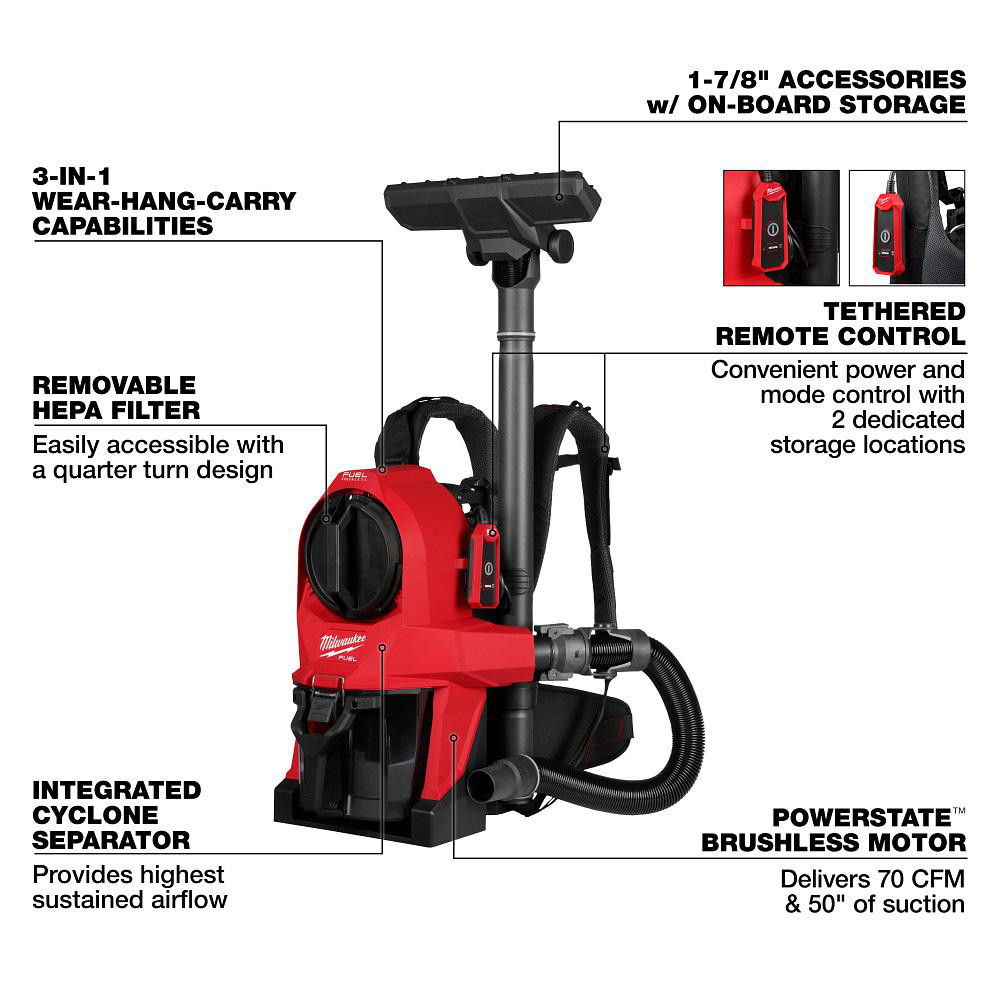 Milwaukee Tool - Portable & Backpack Vacuum Cleaners: Power Source ...