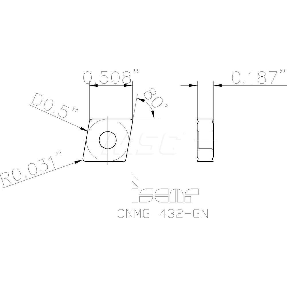 Iscar - Turning Inserts: Insert Style: CNMG; ANSI Size Code: 432; ISO ...