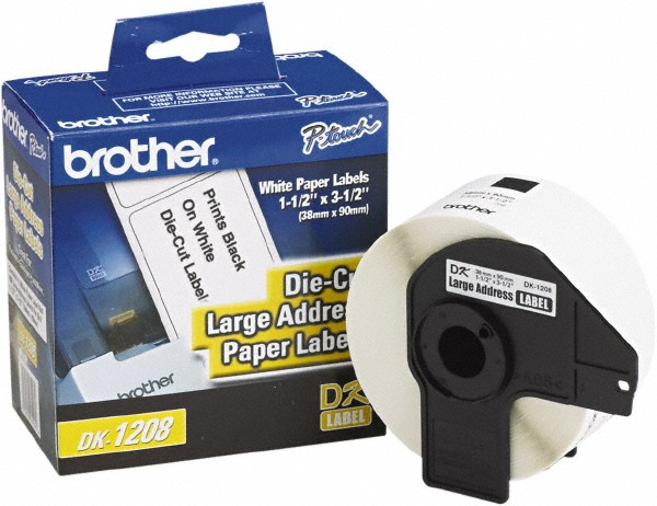 Brother - Label Maker Label: White, Paper, 3-1/2" OAL, 400 per Roll, 1 ...