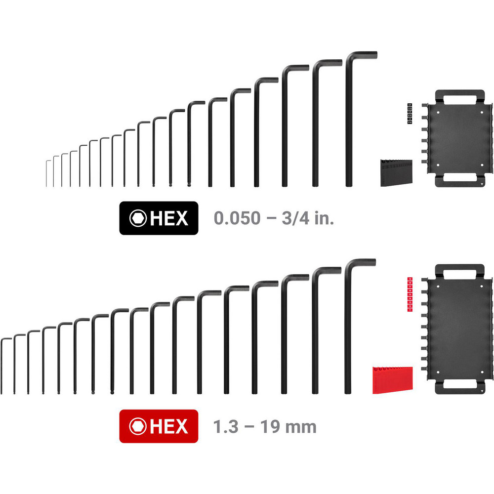 Tekton - Hex Key Sets: Tool Type: Hex Key; Handle Type: L Long & Short ...