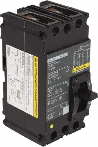 Square D - 25 Amp, 240 VAC, 2 Pole, Individually Mounted Molded Case ...