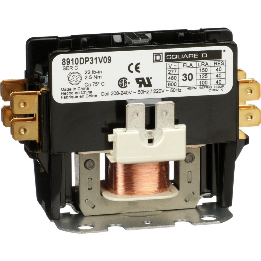 Square D - 1 Pole, 30 Amp Inductive Load, 208 to 240 Coil VAC at 60 Hz ...