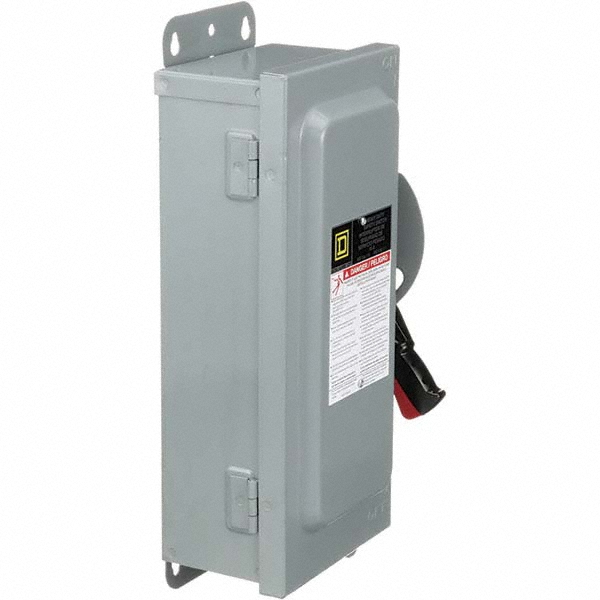 Square D - 30 Amp, 600 VAC/VDC, 3 Pole Fused Safety Switch - 69525327 ...