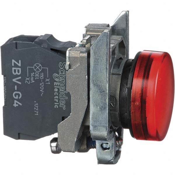 Schneider Electric - 110-120 VAC at 50/60 Hz Red Lens LED Pilot Light ...