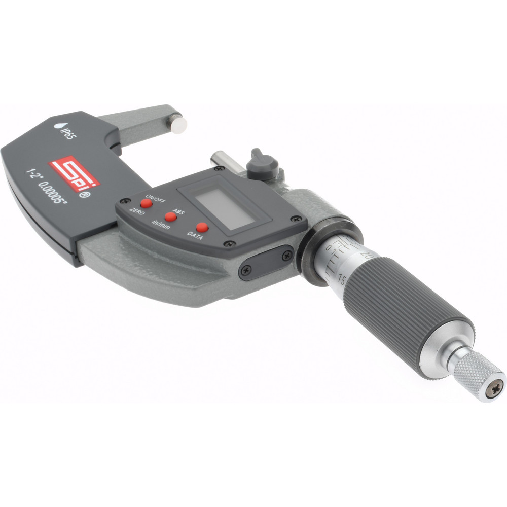SPI - Electronic Outside Micrometer: 2" Max, Solid Carbide Face, IP65 ...