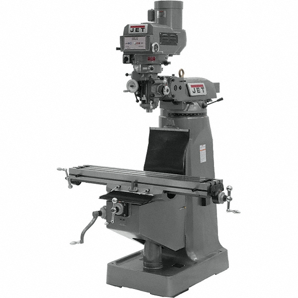 Jet - 9" x 49" Knee Milling Machine: 3 hp, Variable Speed Pulley, 3 ...