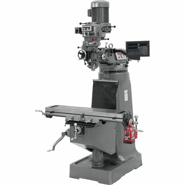 Jet - 9" x 42" Knee Milling Machine: 2.00 hp, Variable Speed Pulley ...