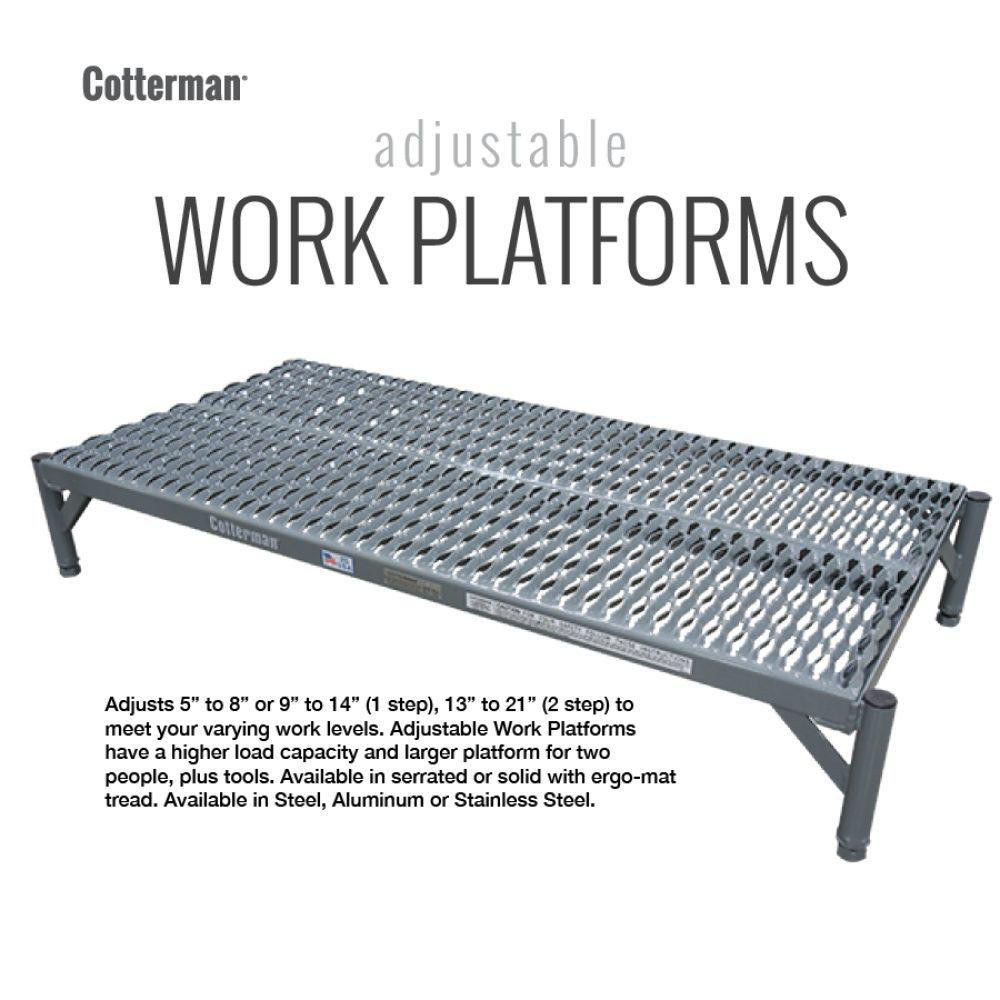 Cotterman - 1-Step Steel Adjustable Height Step Platform: 800 lb ...