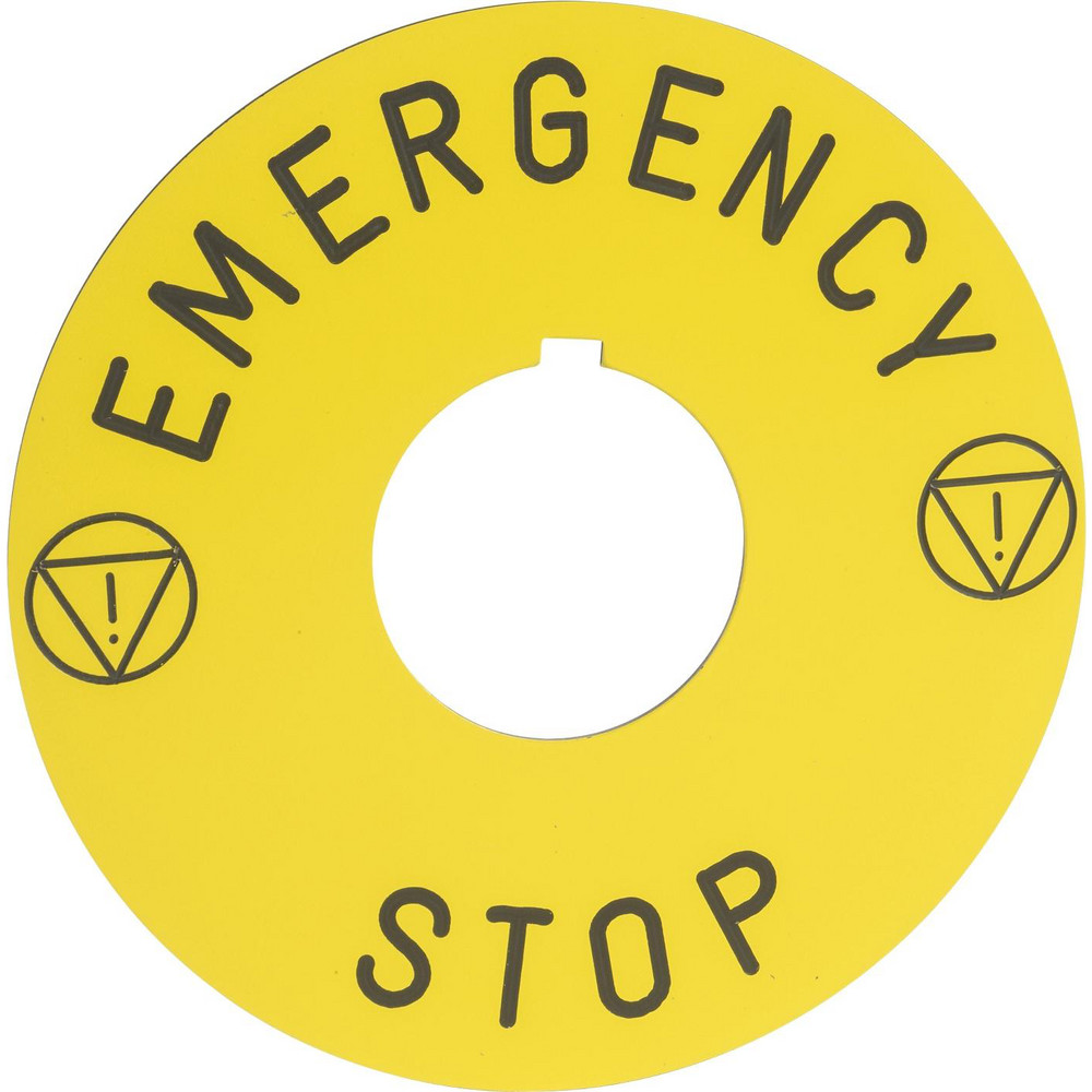 Schneider Electric - Round, Plastic Legend Plate - Emergency Stop, Stop ...