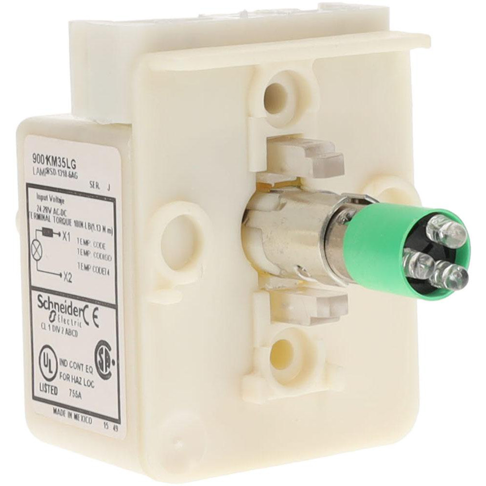 Schneider Electric - 24-28 VAC, 24-28 VDC Green Lens LED Light Module ...