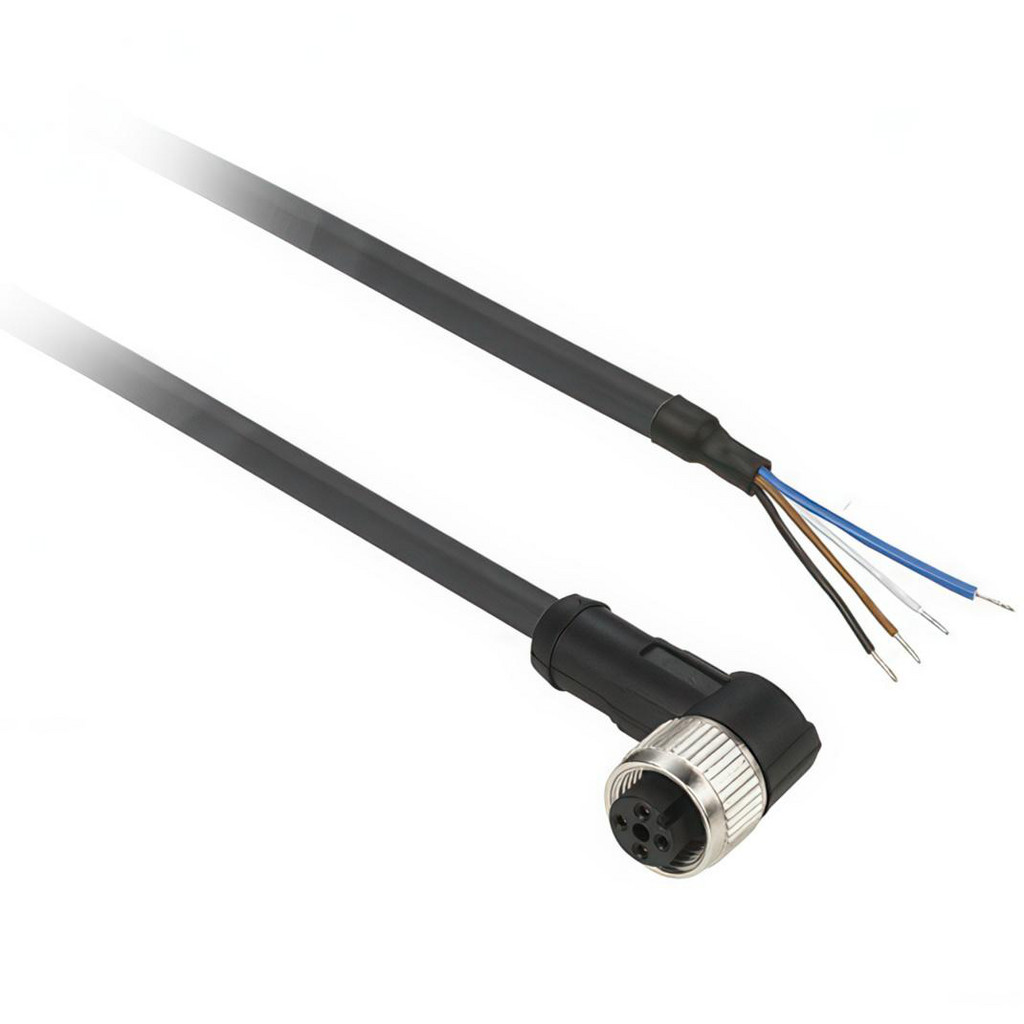 Telemecanique Sensors - 4 Amp, M8 4 Pin Elbowed Female Cordset Sensor ...