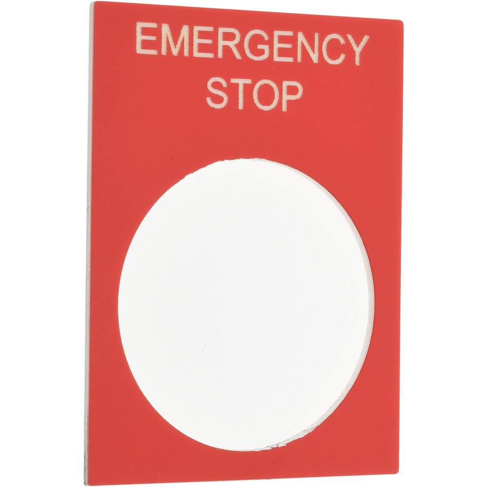 Schneider Electric - Rectangular, PVC Legend Plate - Emergency Stop ...
