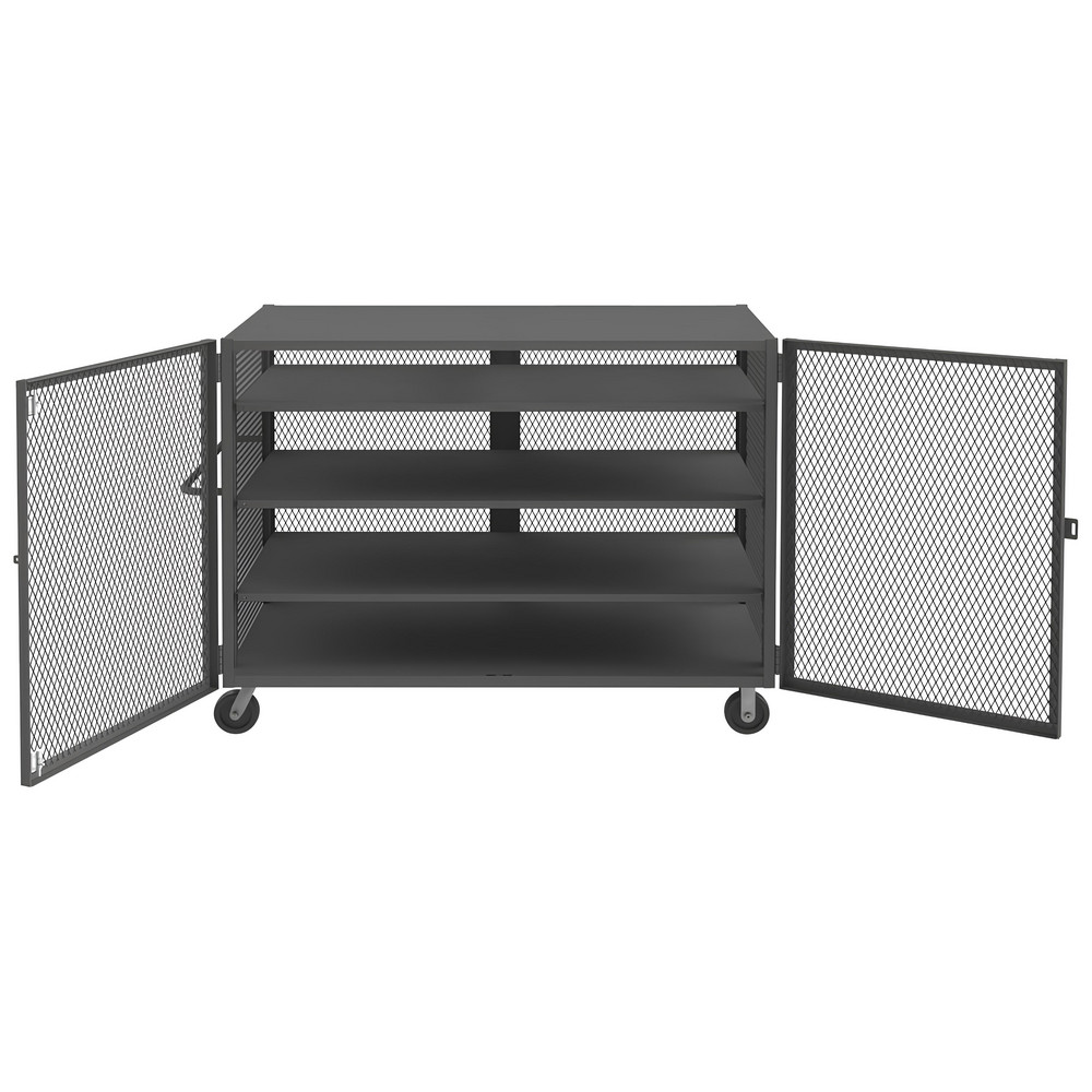 Durham - Security Utility Cart: 80-1/2" Long, 46" Wide, Steel, 2000 lb ...